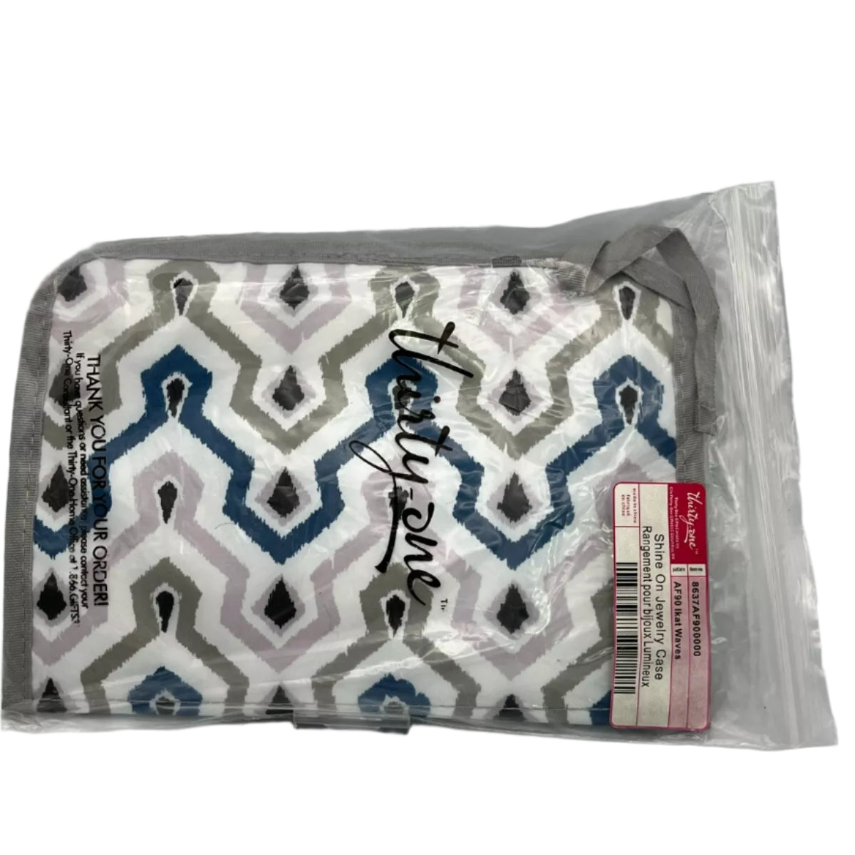 Thirty - One Shine-On Jewelry Case- Ikat Waves Blue/Lavender/Gray ...