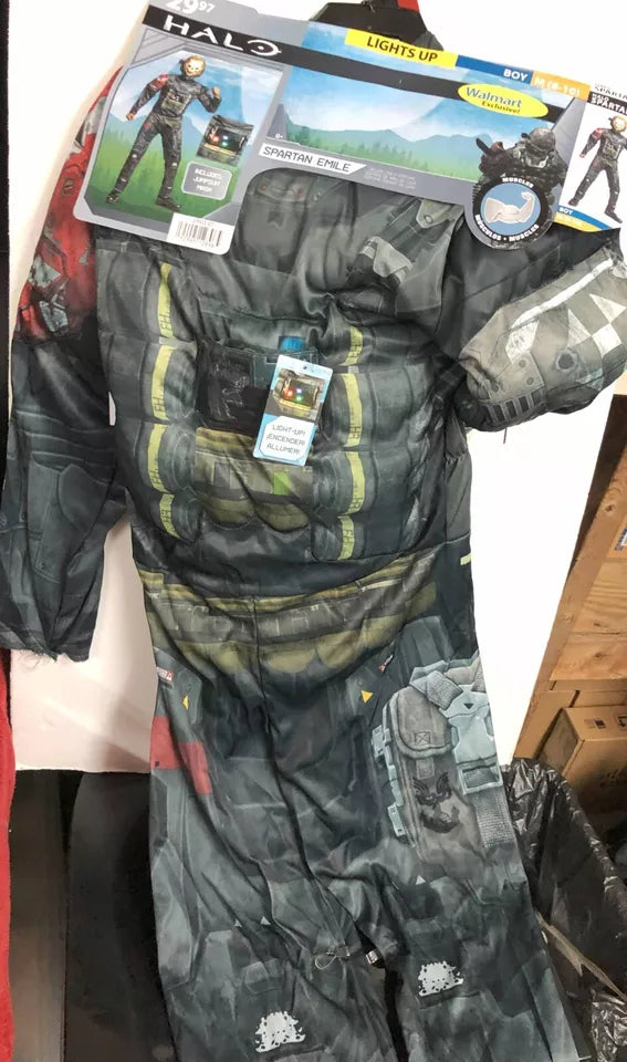 Halo SPARTAN EMILE Halloween Costume LIGHTS UP Boys Medium 8-10 NEEDS ...
